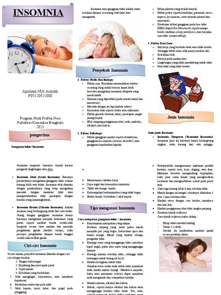 Leaflet Penyuluhan Insomnia | PDF