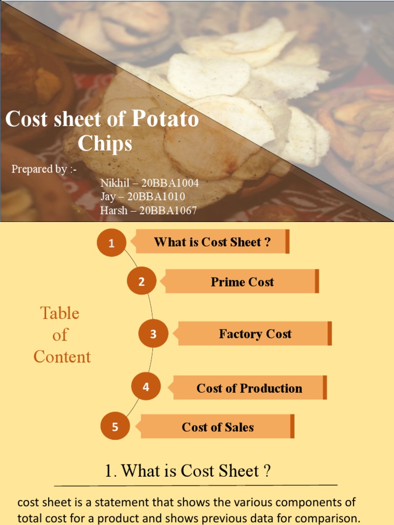Cost Sheet of Potato | PDF | Cost | Business Economics