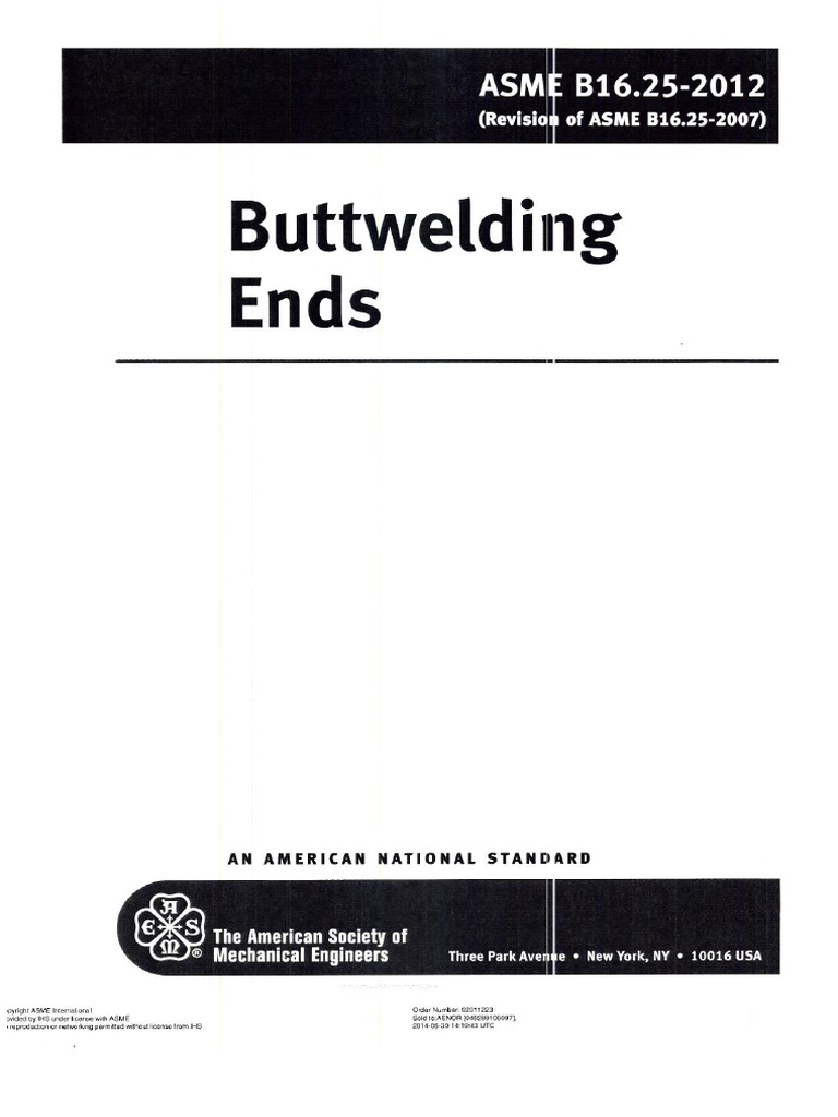 Asme B16.25 2012 BW | PDF