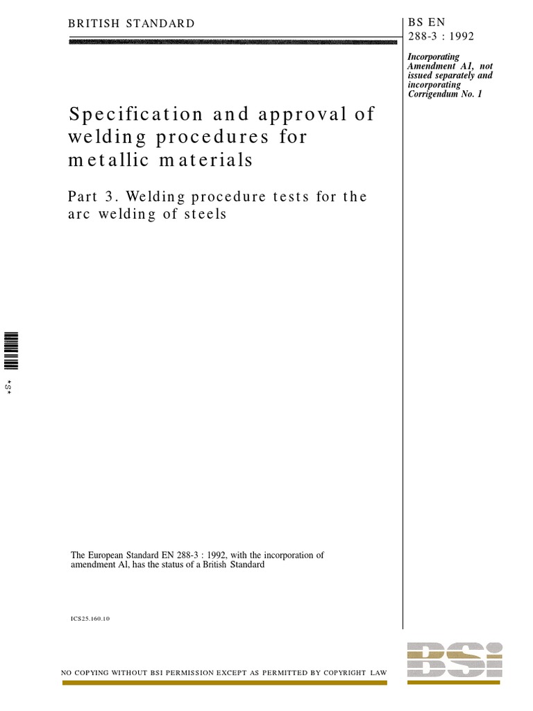 EN 288 - Part 3-97 | PDF | Welding | Construction