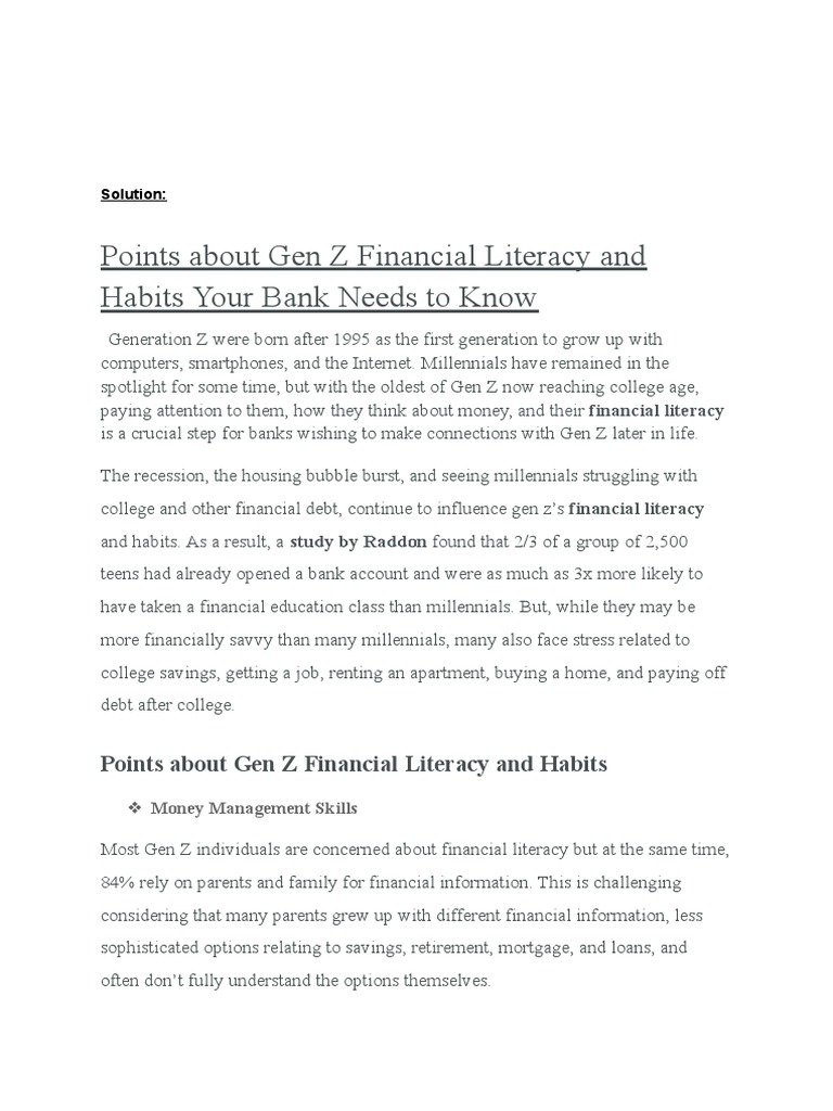 How Can A Bank Help Millennial and Gen Z Consumers Plan To Start A ...