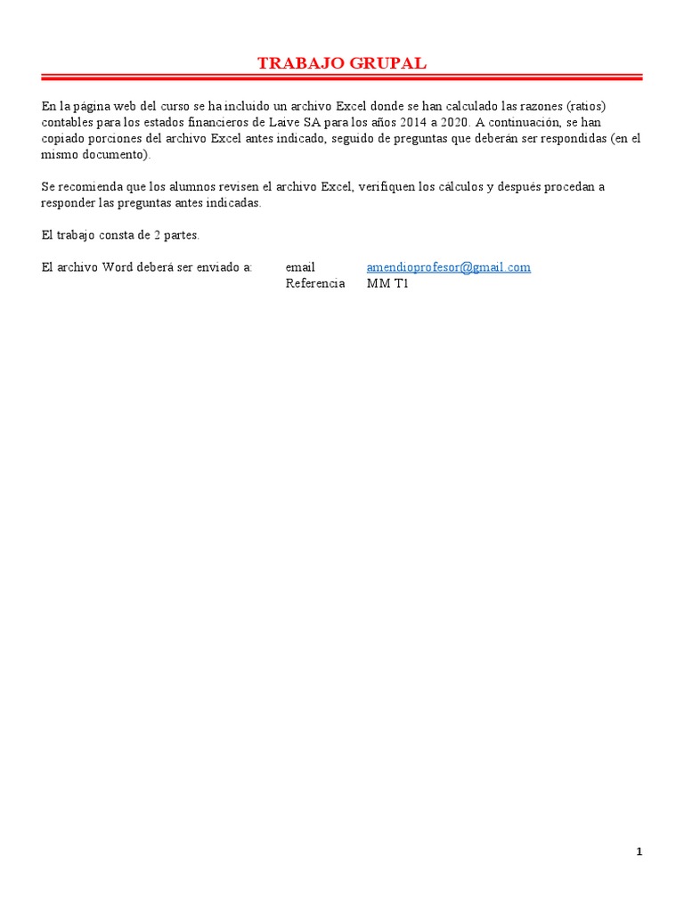 Analisis de EEFF Laive Preguntas Parte 1 | PDF | Business | Economias