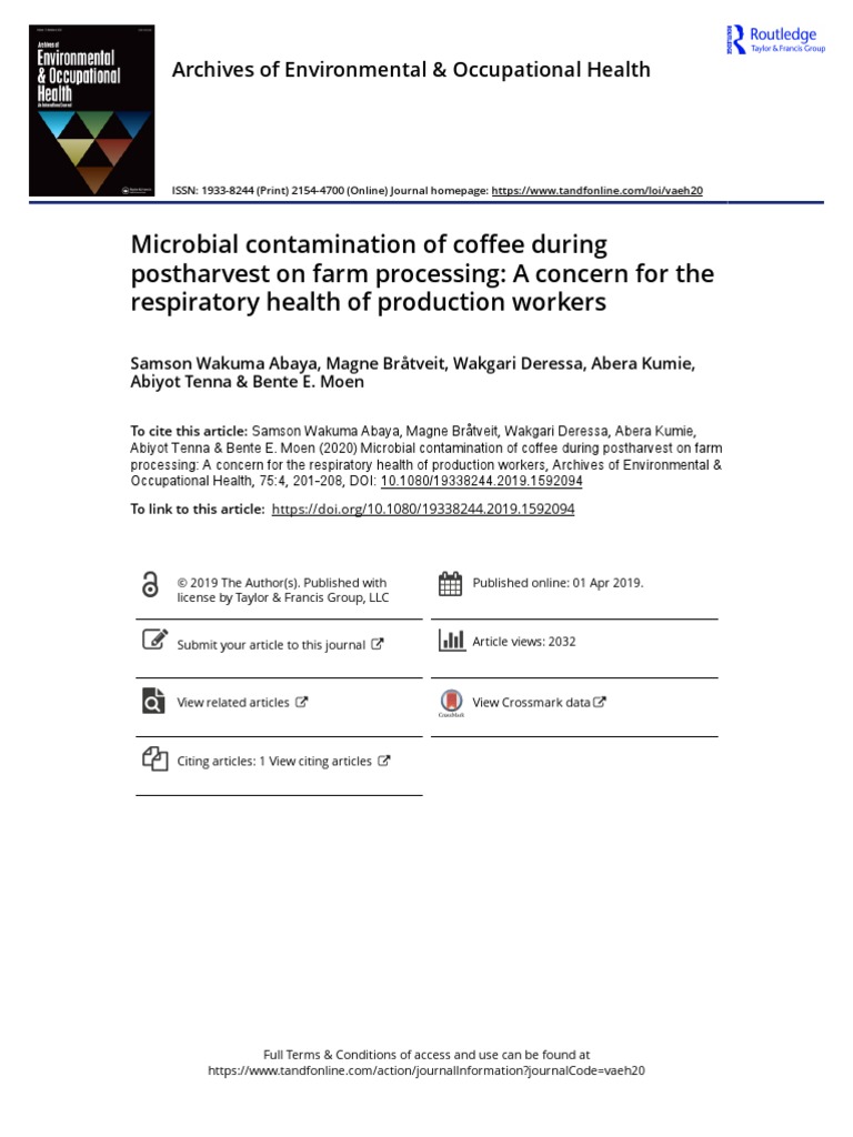 Microbial Contamination of Coffee During Postharvest On Farm Processing ...