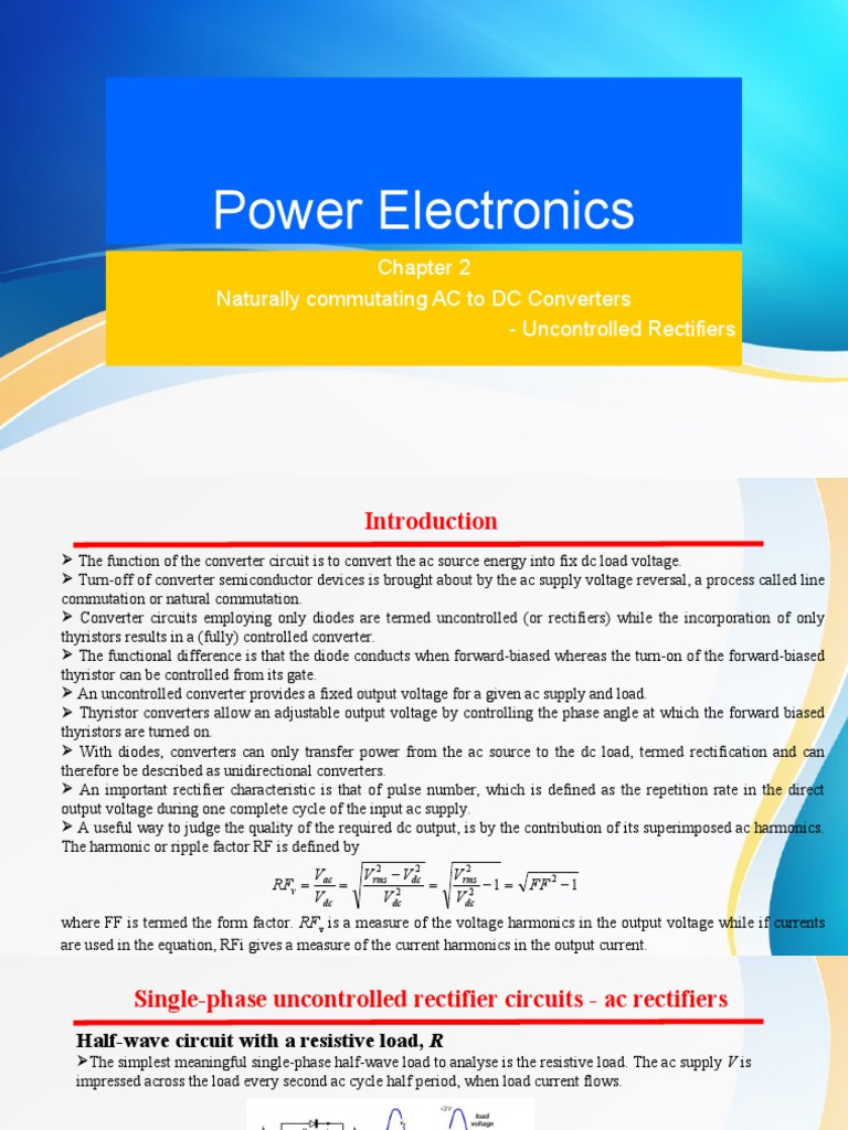 Power Electronics - Chapter 4 - Rectifiers Analysis | PDF | Rectifier | Power Electronics