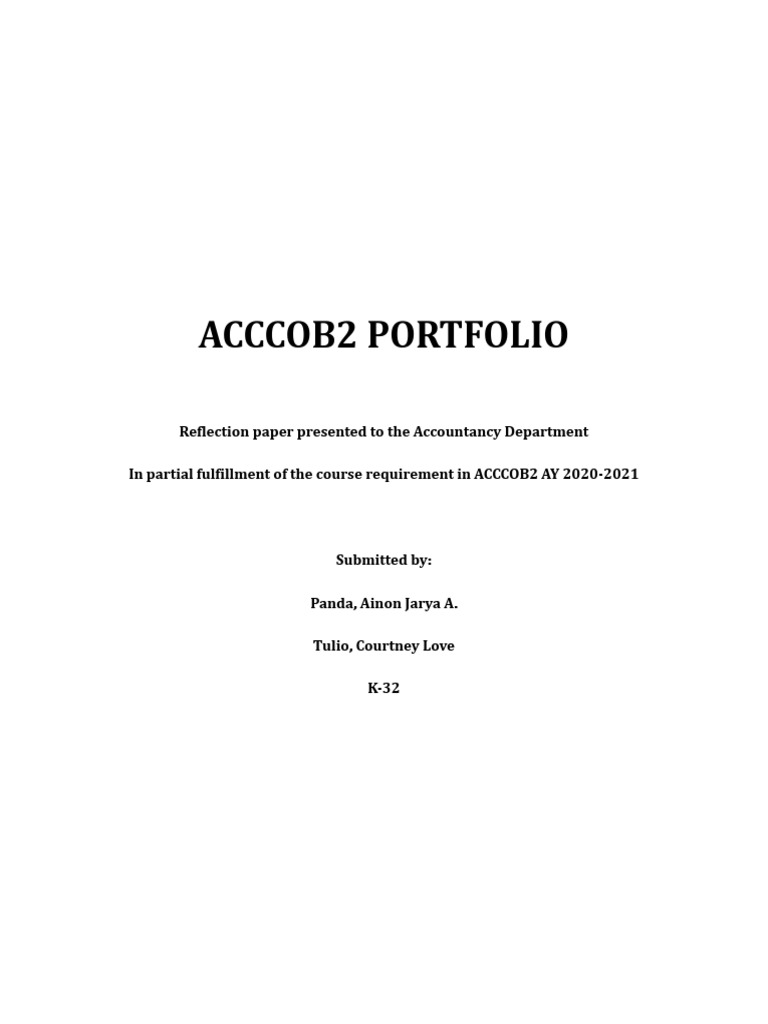 (ACCCOB2) Reflection Paper 4 | PDF | Dividend | Debt