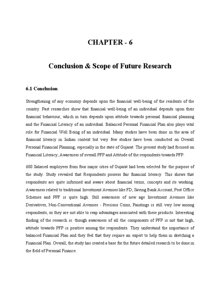 Chapter - 6 Conclusion & Scope of Future Research | PDF | Financial ...