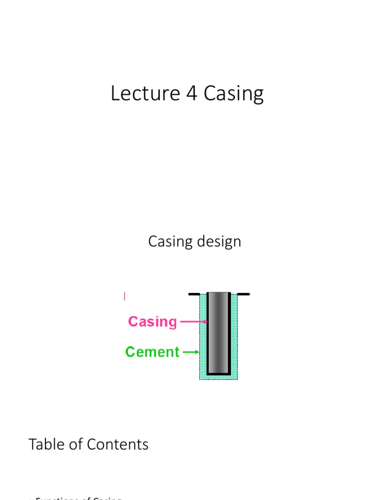 Lecture 5 Casing | PDF | Casing (Borehole) | Strength Of Materials
