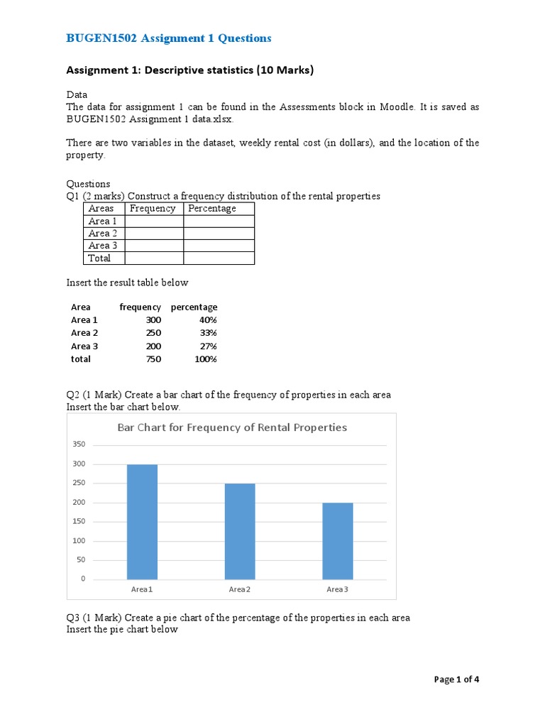Assignment 1: Descriptive Statistics (10 Marks) | Download Free PDF ...