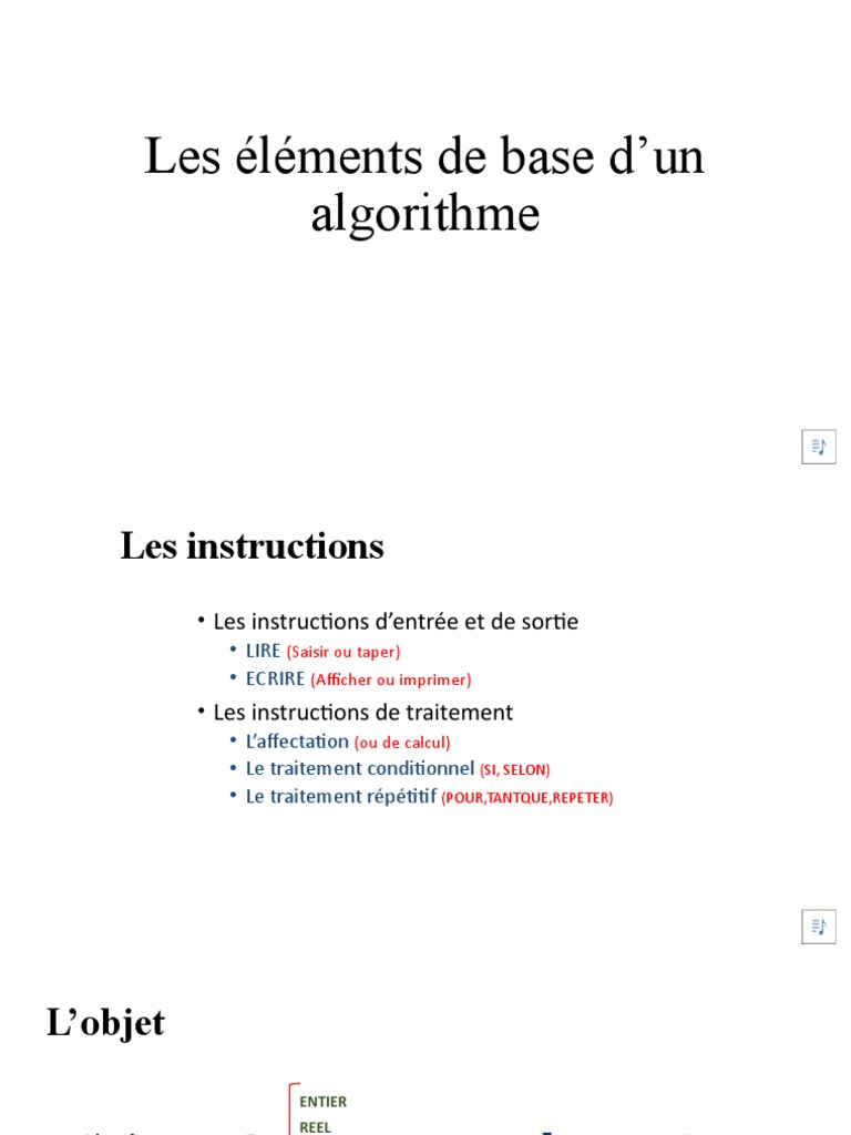 Les Éléments de Base D'un Algorithme | PDF