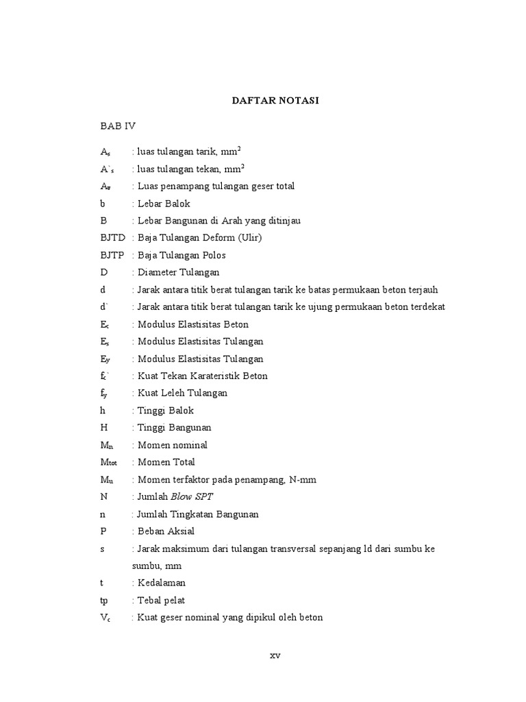 Daftar Notasi Teknik Sipil | PDF | Teknologi & Rekayasa