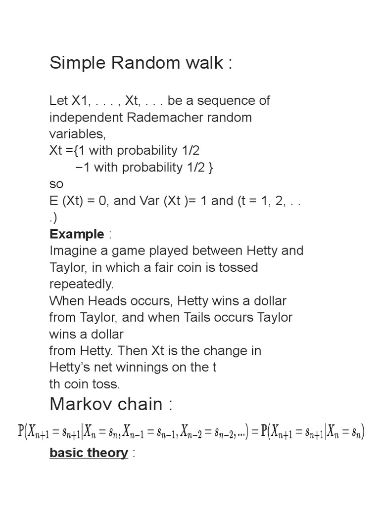 Understanding Random Walks and Markov Chains | PDF