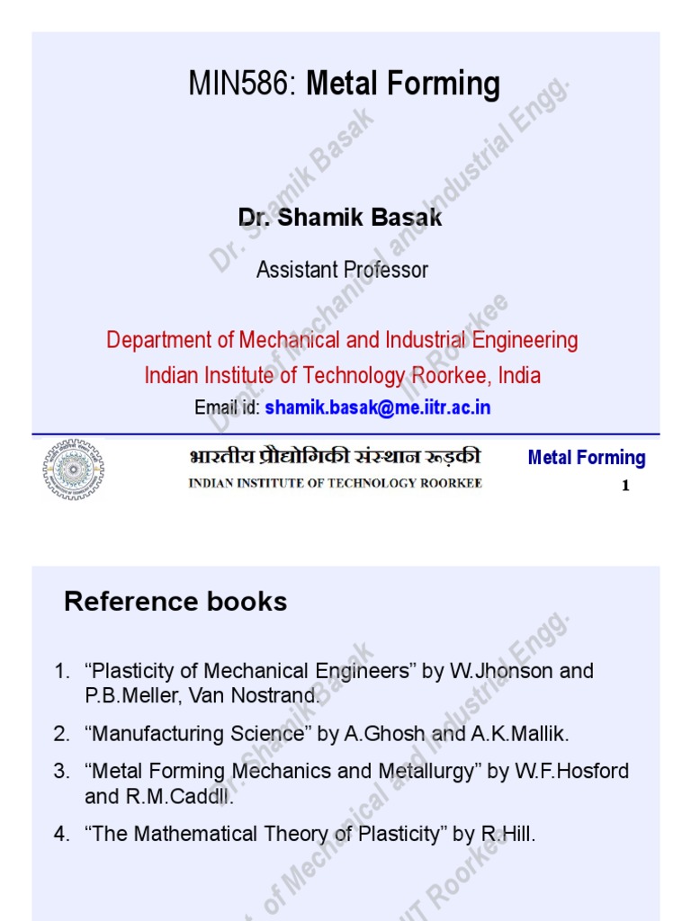Metal Forming Lecture 2 Plastic Deformation Complete Lecture | PDF ...