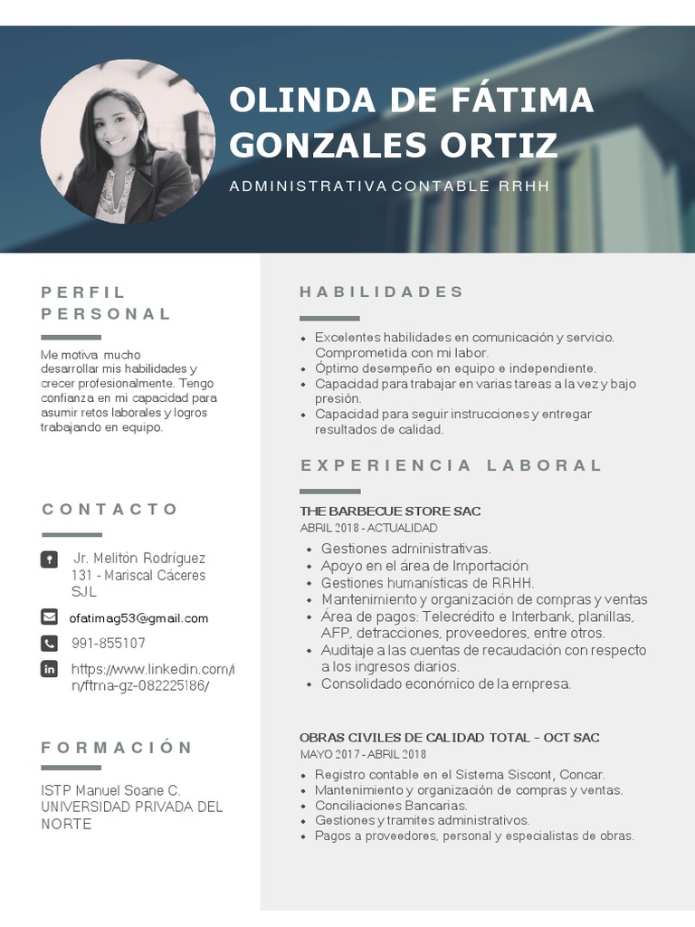 Fatima Gonzales - CV | PDF | Economias | Business