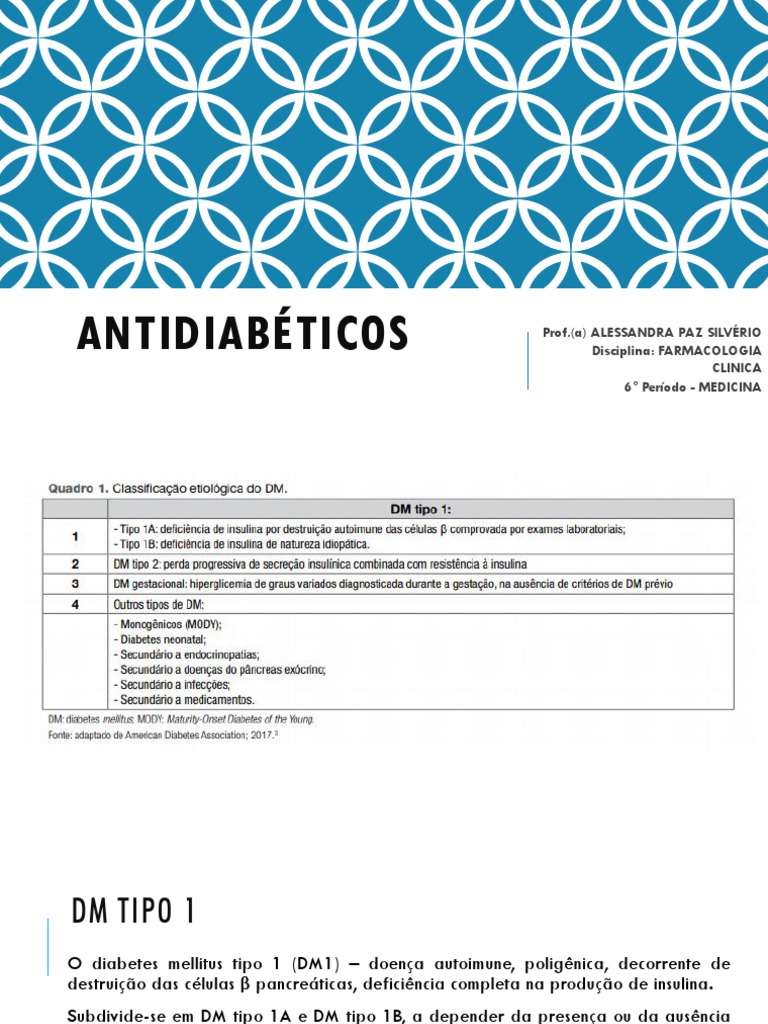 Farmacologia dos Antidiabéticos | PDF | Diabetes | Hipoglicemia
