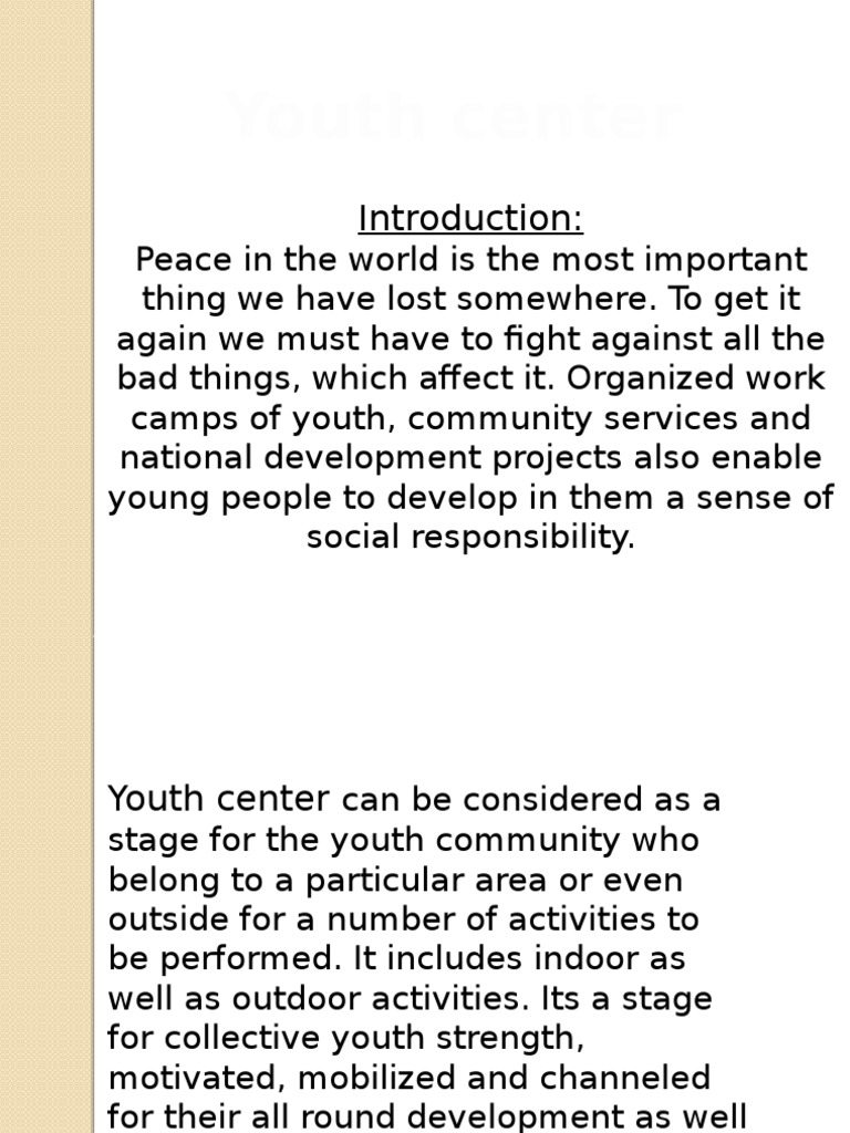 Case Study of Youth Center Compress | PDF | Gym | Ymca