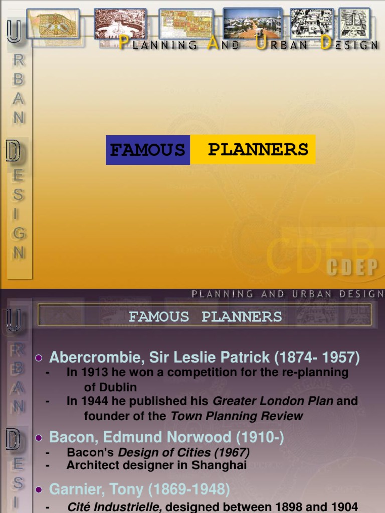 Famous Urban Design Planners | PDF