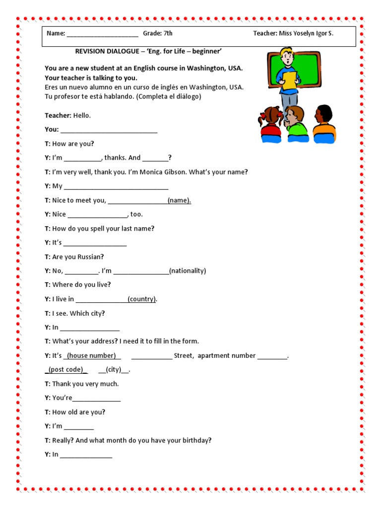 7TH Grade Dialogues | PDF