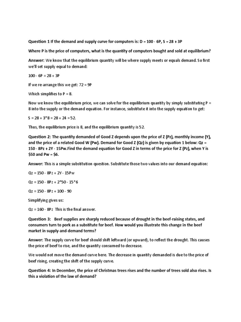 Assignment of Economics | PDF | Demand | Supply And Demand