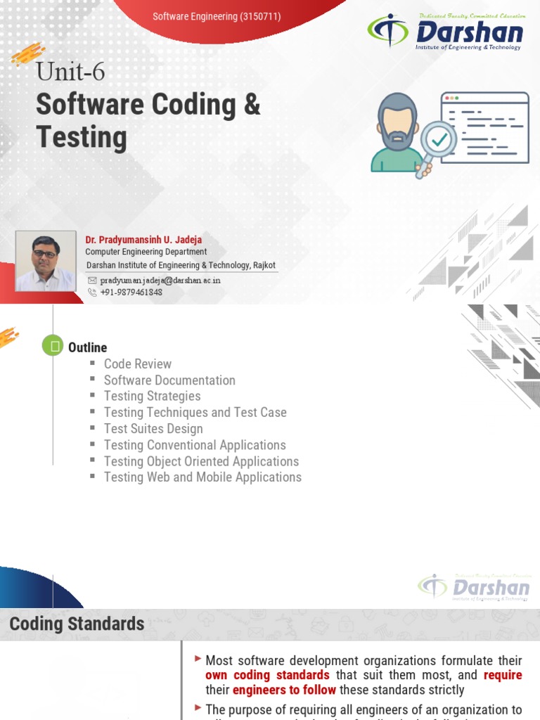 Unit-6: Software Coding & Testing | PDF | Software Testing | Unit Testing