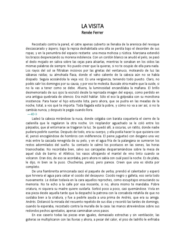 Cuento - La Visita - Reneé Ferrer | PDF