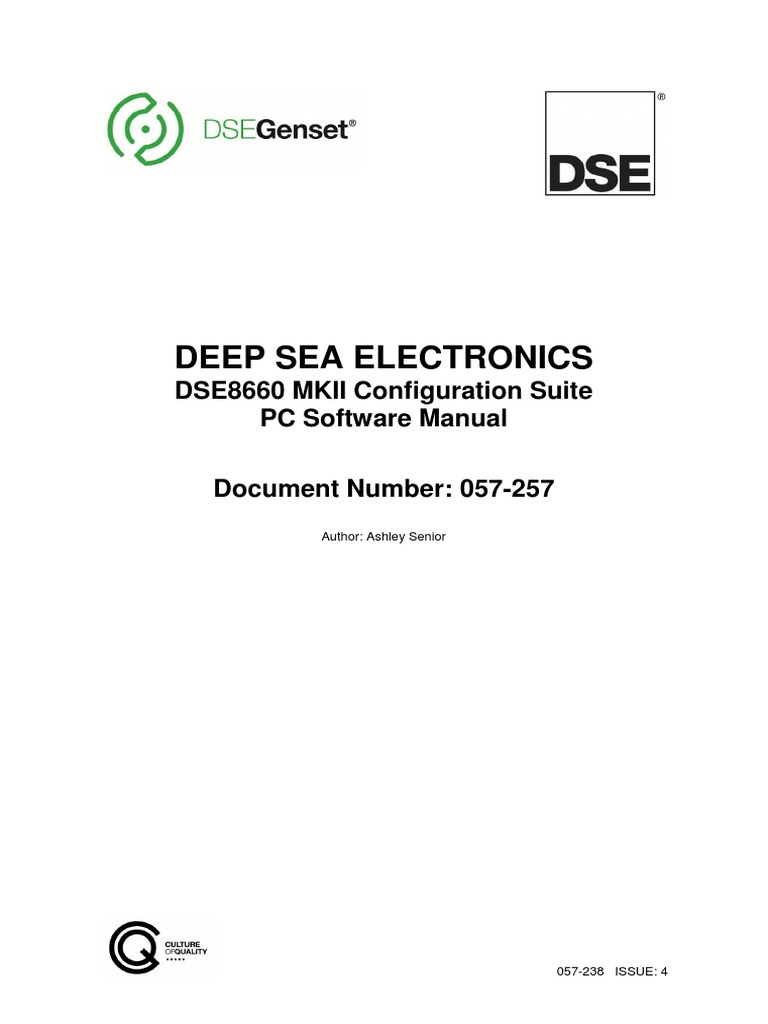Deep Sea Electronics: DSE8660 MKII Configuration Suite PC Software ...