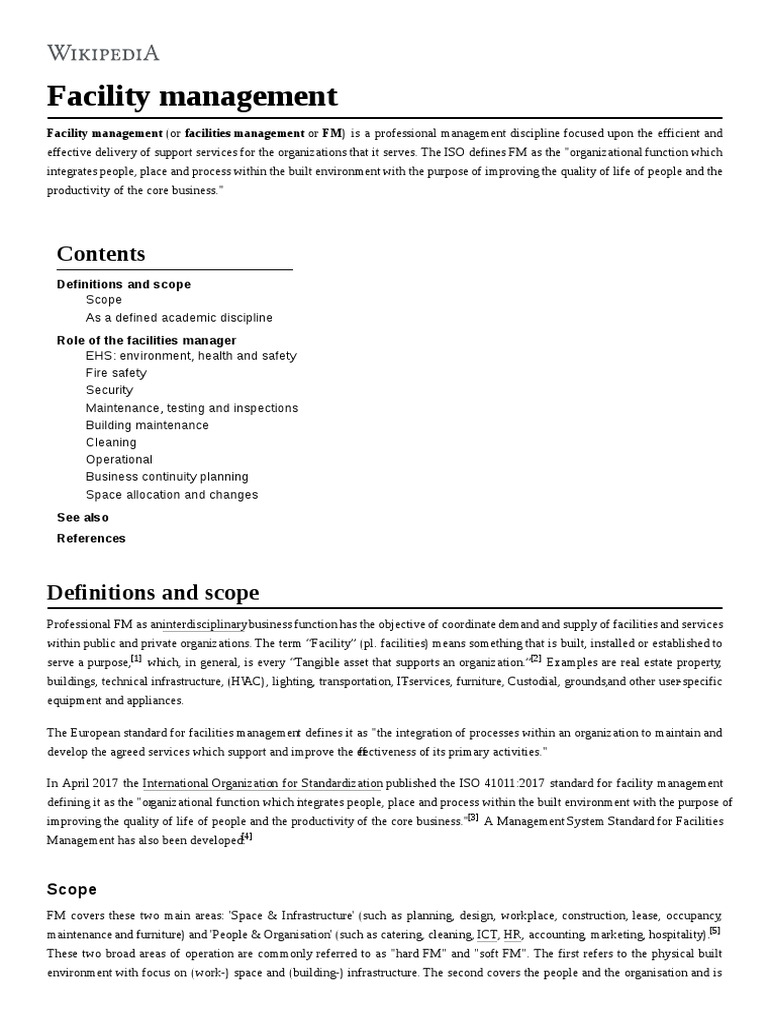 Facility Management | PDF | Business