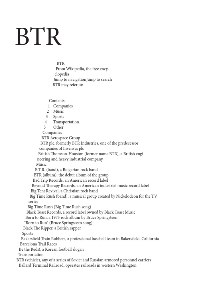 BTR | PDF | Transport