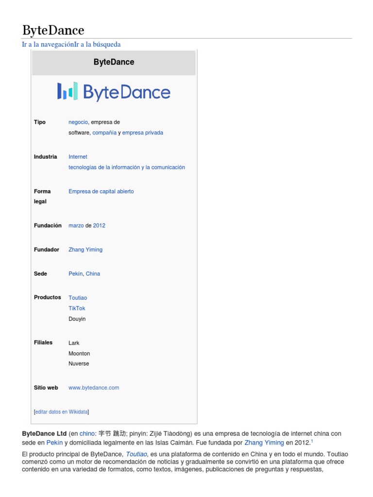 Byte Dance | PDF | Servicios en línea | Sitios web