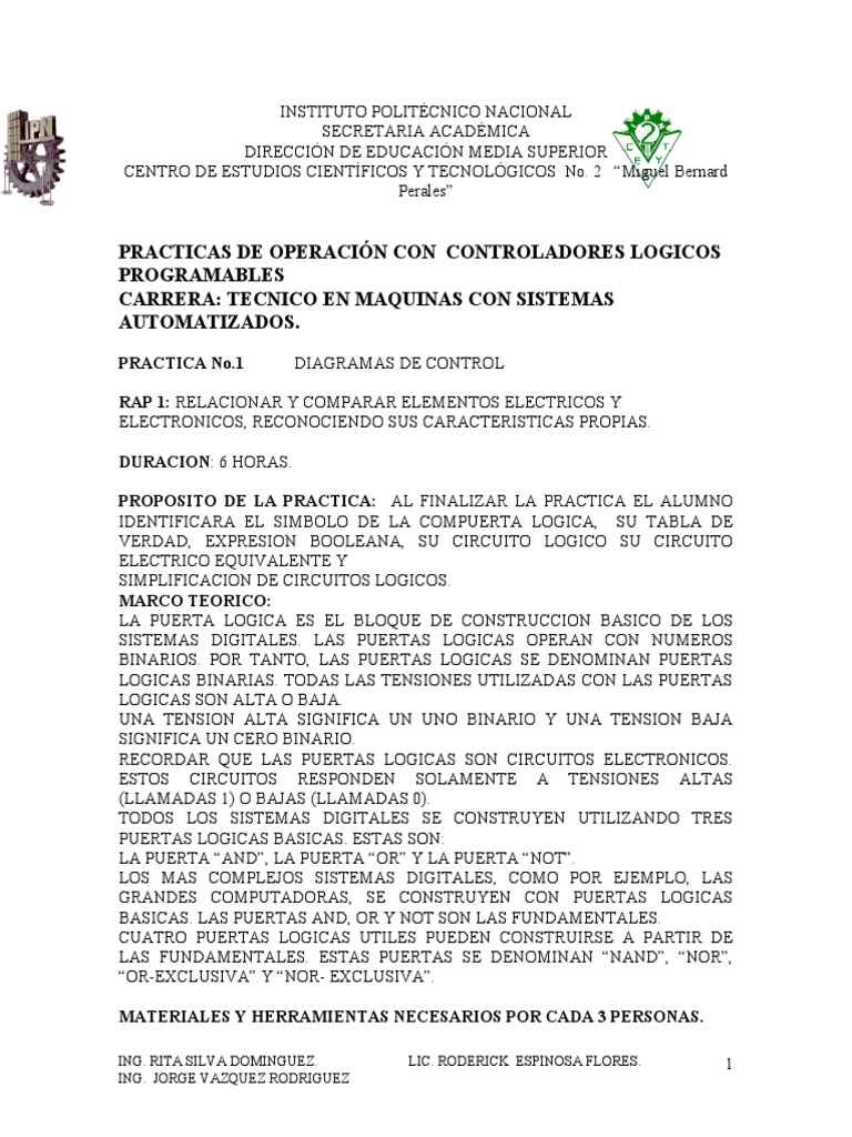 Practicas PLC Actual | PDF | Puerta lógica | Controlador lógico programable