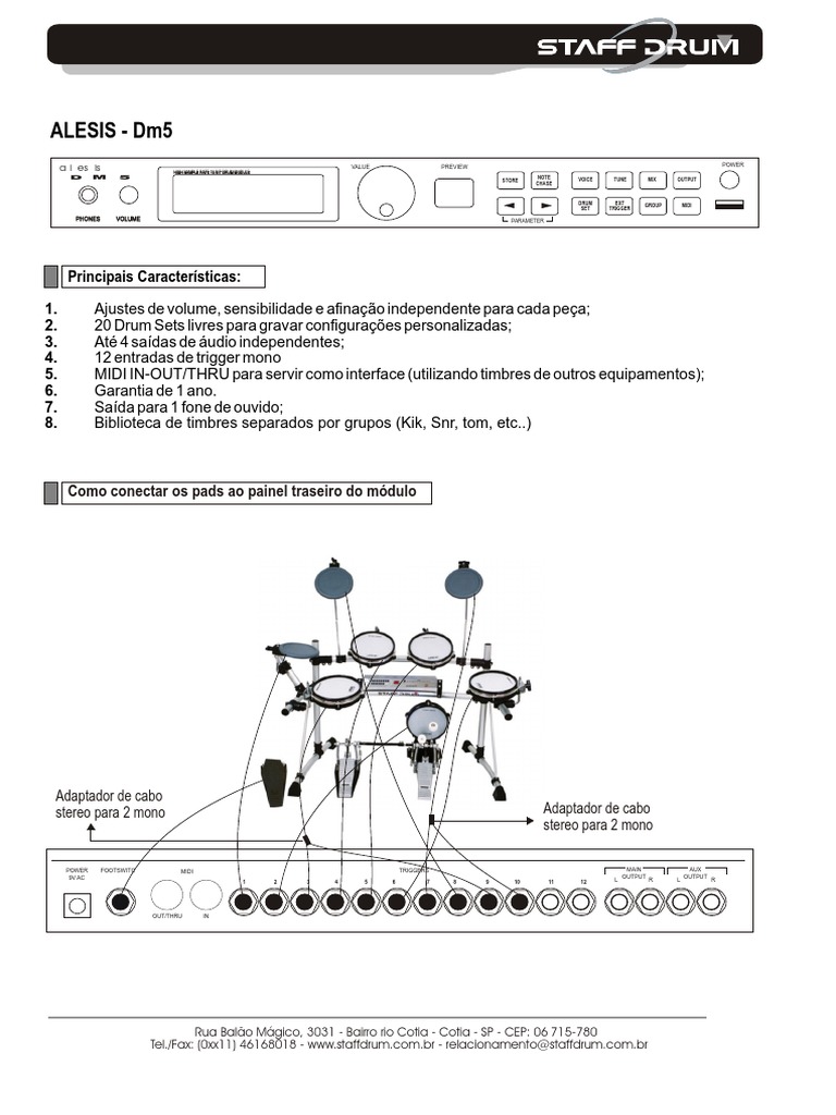 Manual do Módulo Alesis DM5 | PDF | Som