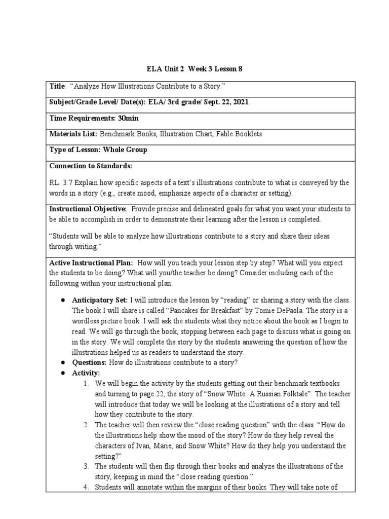 3rd Grade: Illustrations in Stories | PDF | Books | Education Theory