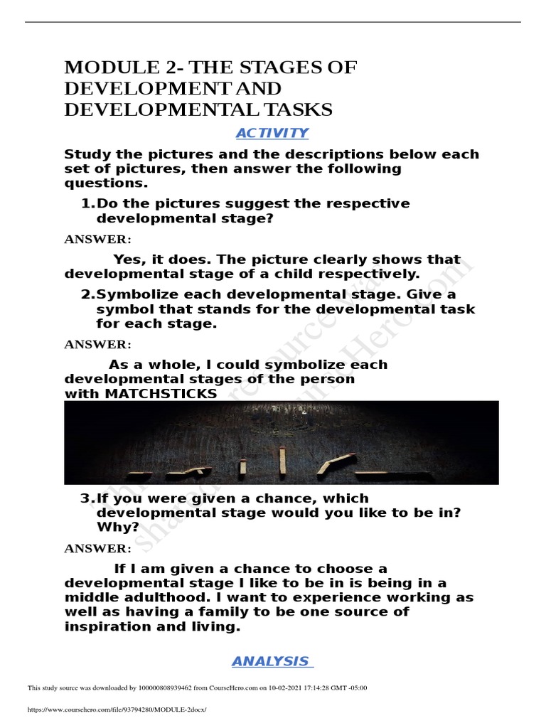 This Study Resource Was: Module 2-The Stages of Development and ...