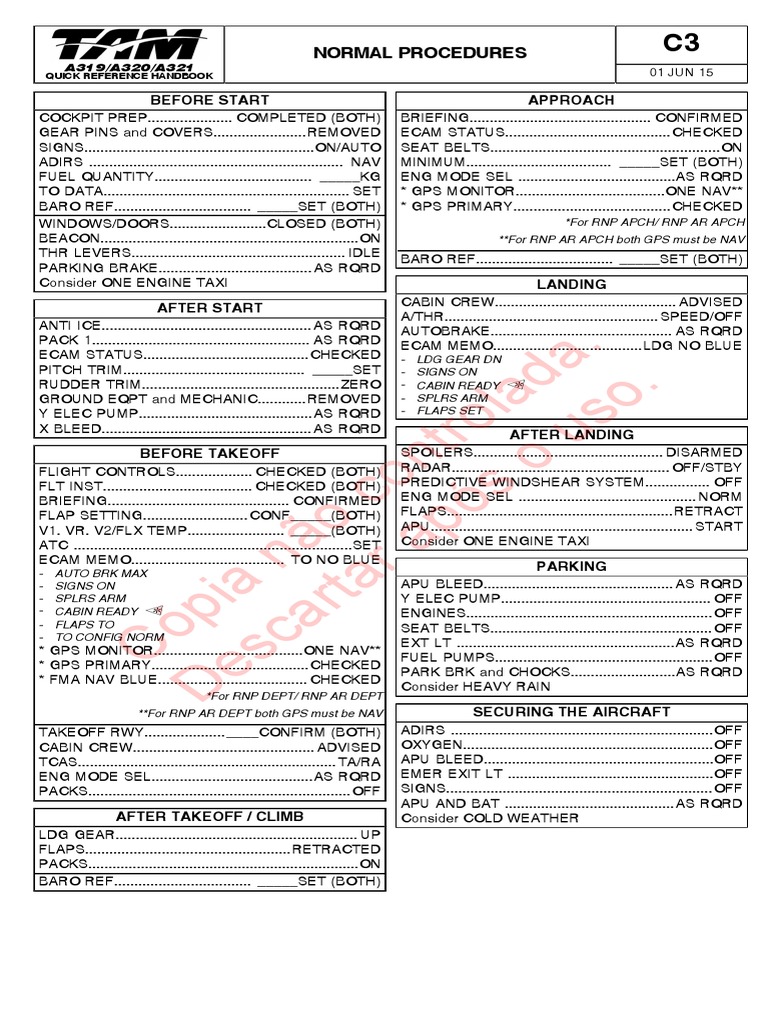 A32F - Normal Checklist | PDF | Aviation Safety | Aviation