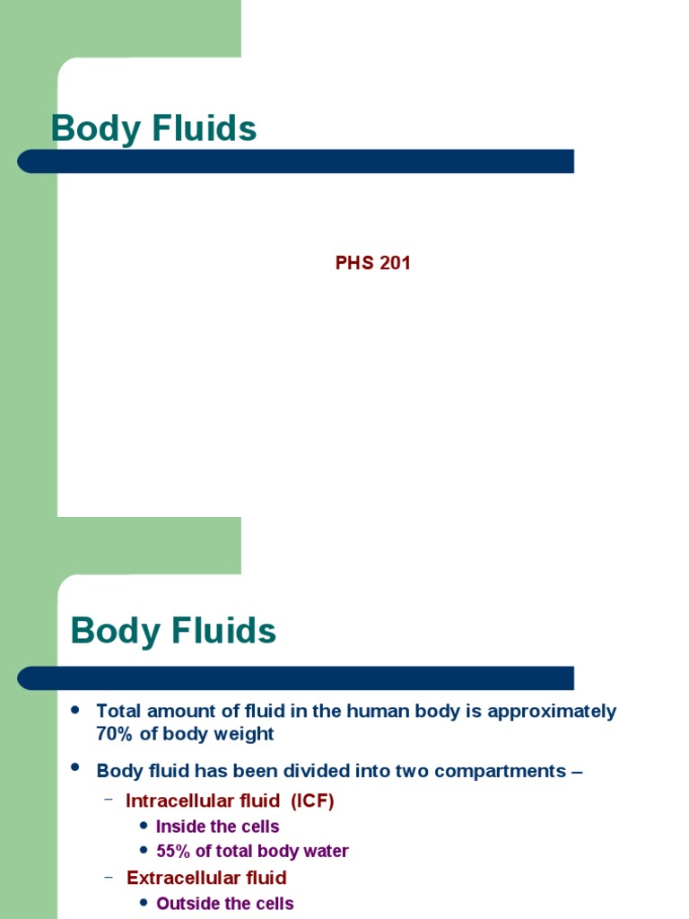 BodyFluid PHS 201 | PDF | Biology | Physiology