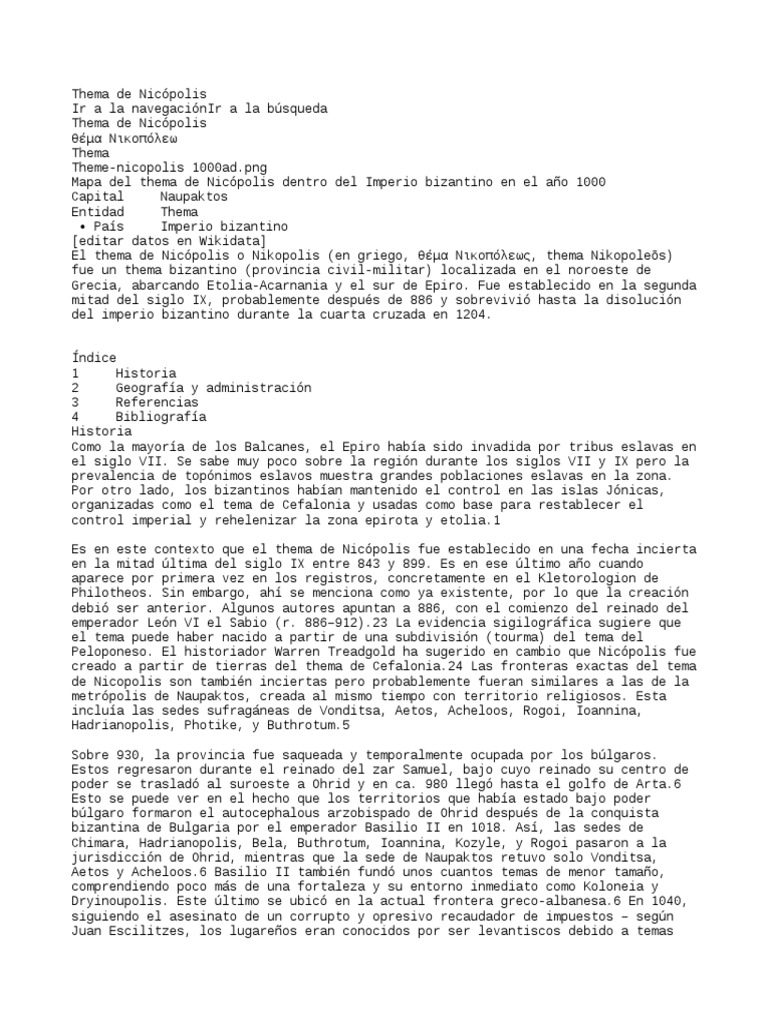 Thema de Nicópolis | PDF | imperio Bizantino