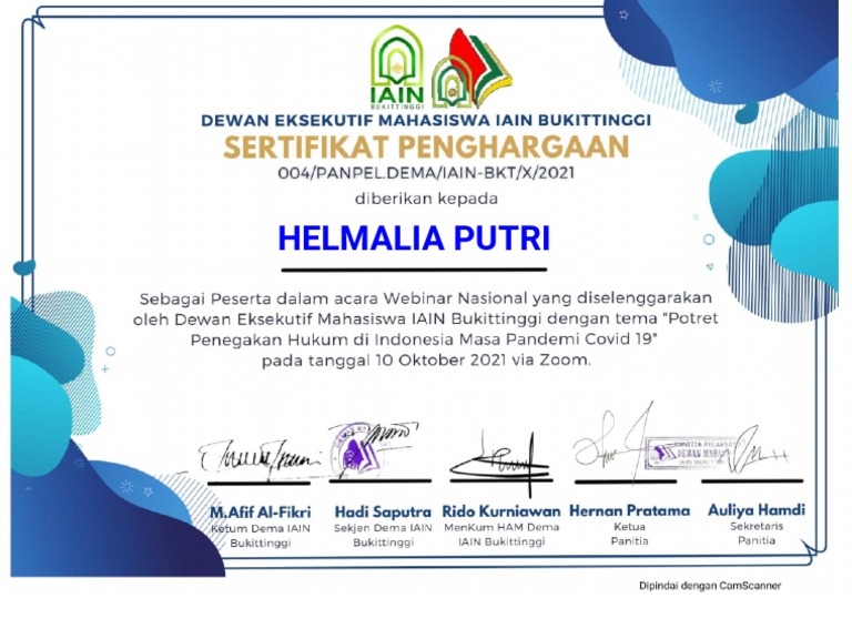 Sertifikat - Helmalia Putri | PDF