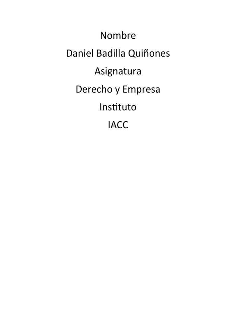 Daniel Badilla Derecho y Empresa Proyecto Final | PDF | Bancarrota | Pagos
