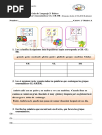Prueba Grupo Consonantico FR FL | PDF | Artes del Lenguaje y Comunicación