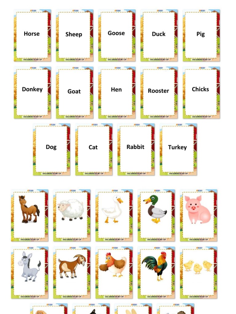 Farm Animal Memory Game | PDF