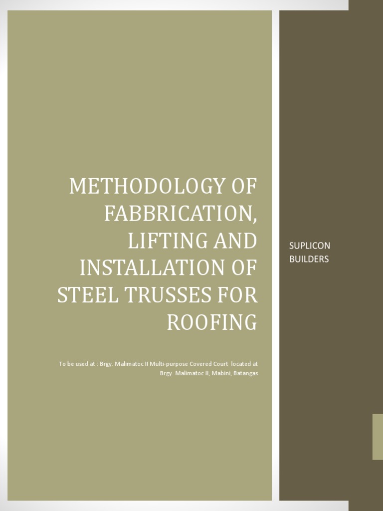 Methodology for Steel Truss Lifting and Installation | PDF | Crane ...