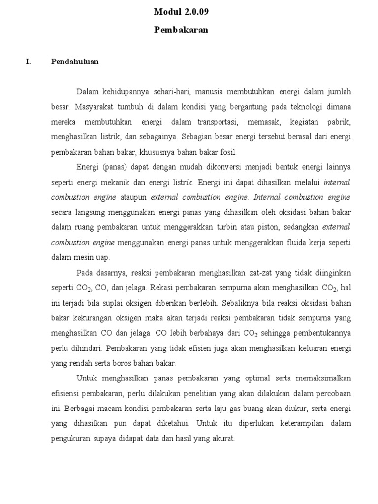 Modul Pembakaran | PDF