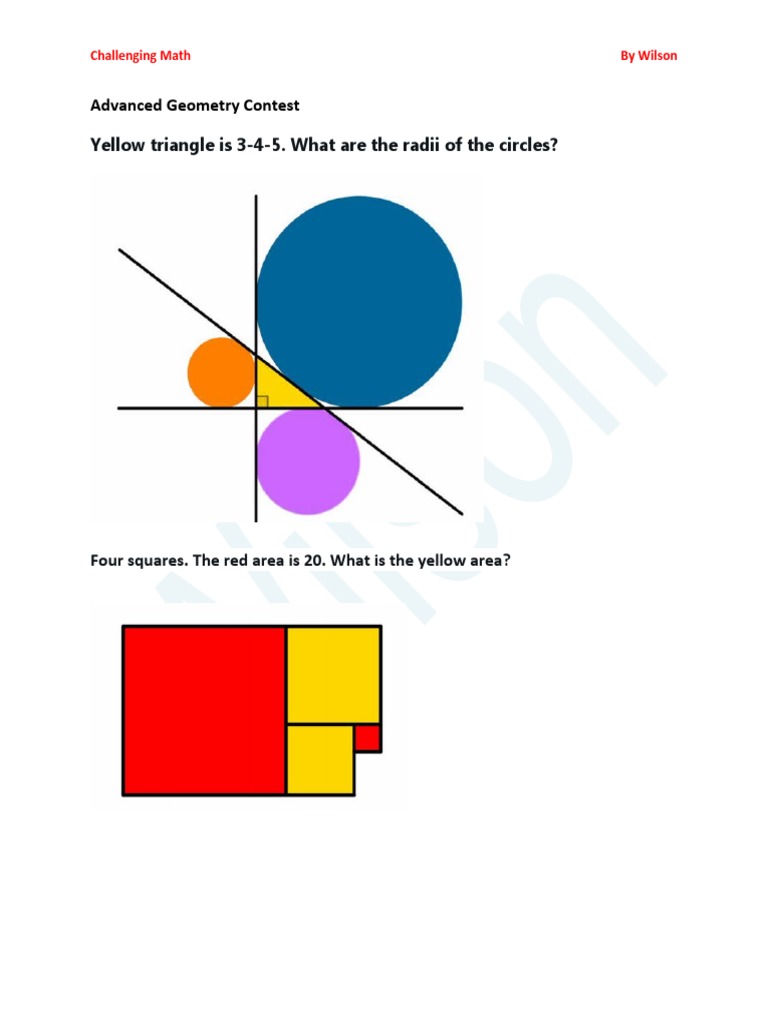 Advanced Geometry Contest | PDF | Area | Triangle