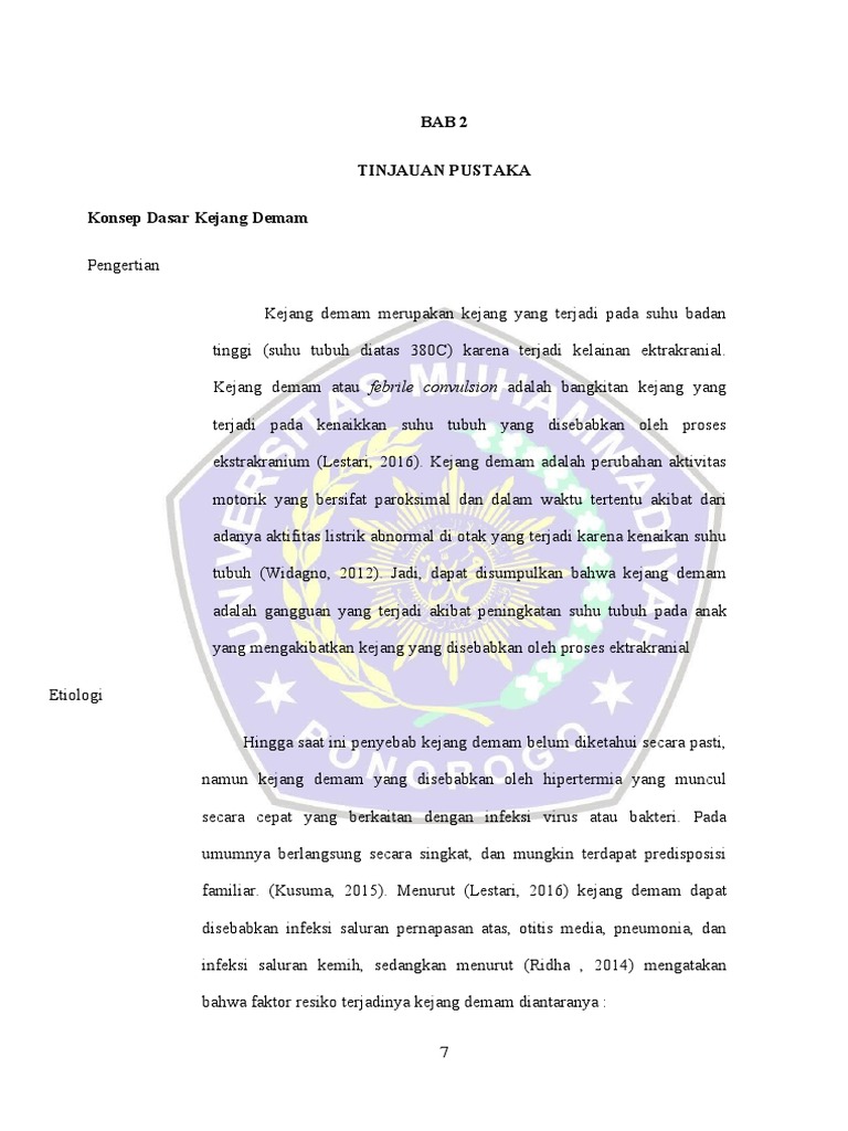 KEJANG DEMAM: PENGERTIAN, ETIOLOGI, KLASIFIKASI, MANIFESTASI KLINIS ...