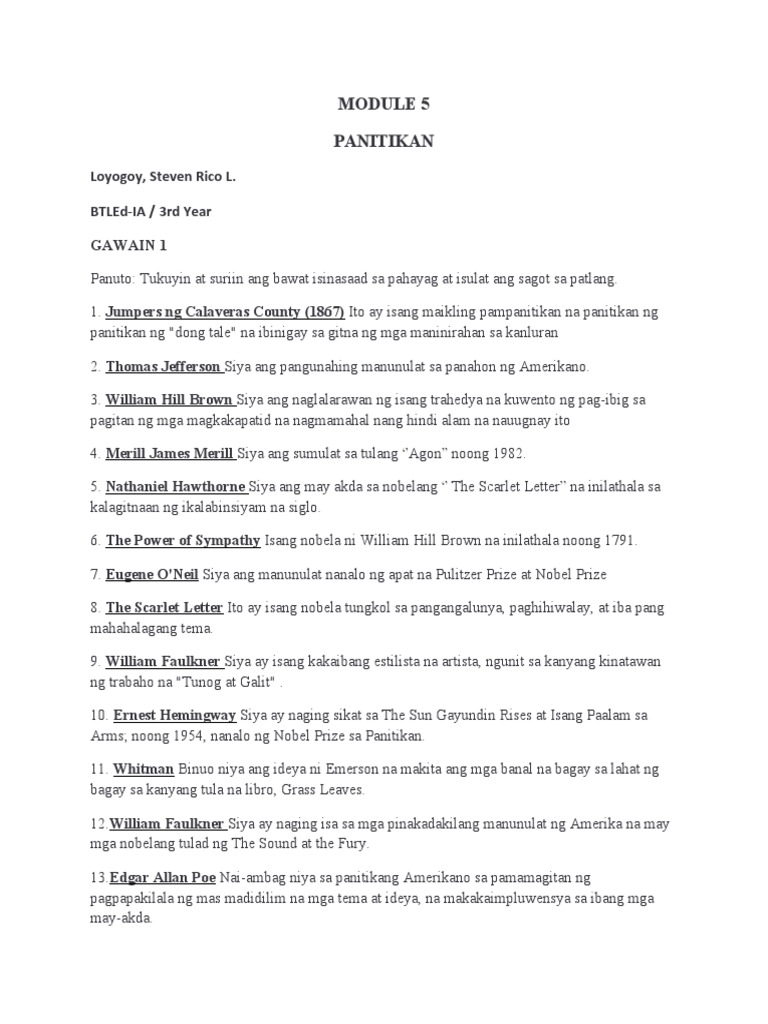 Loyogoy Panitikan Module 5 | PDF