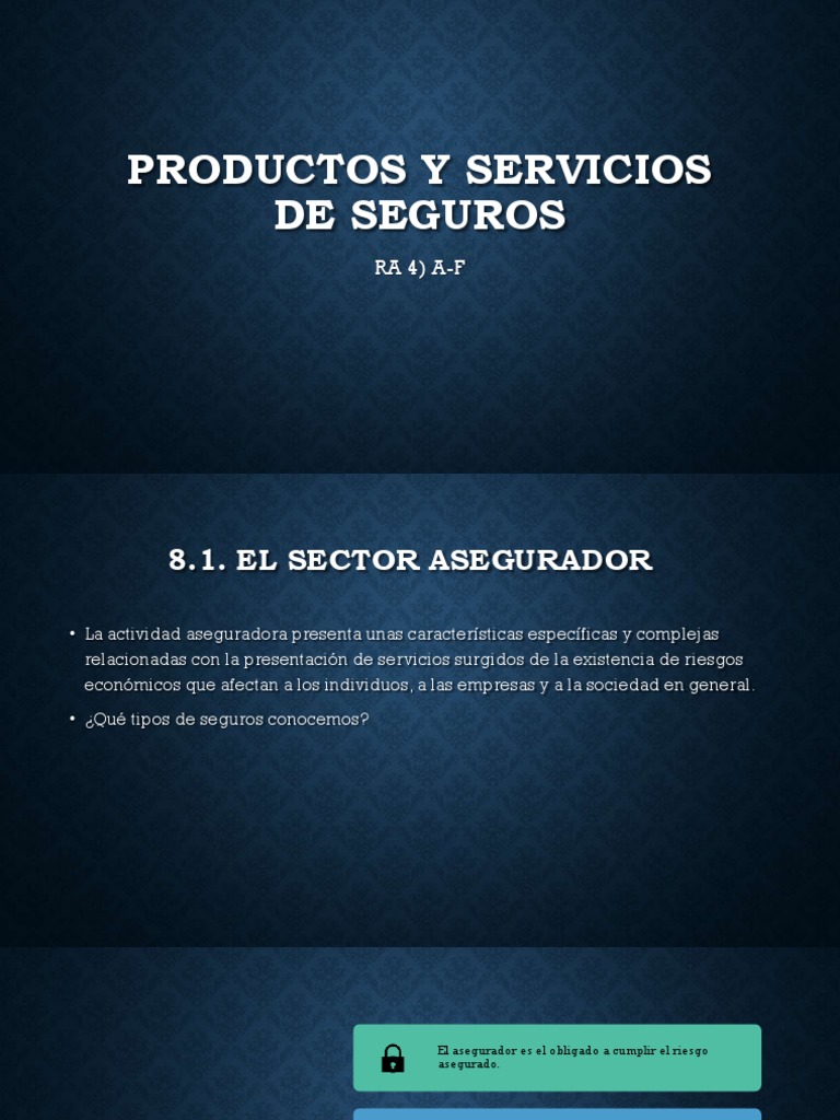 Temas 8 y 9 Productos y Servicios de Seguros | PDF | Póliza de seguros | Seguro