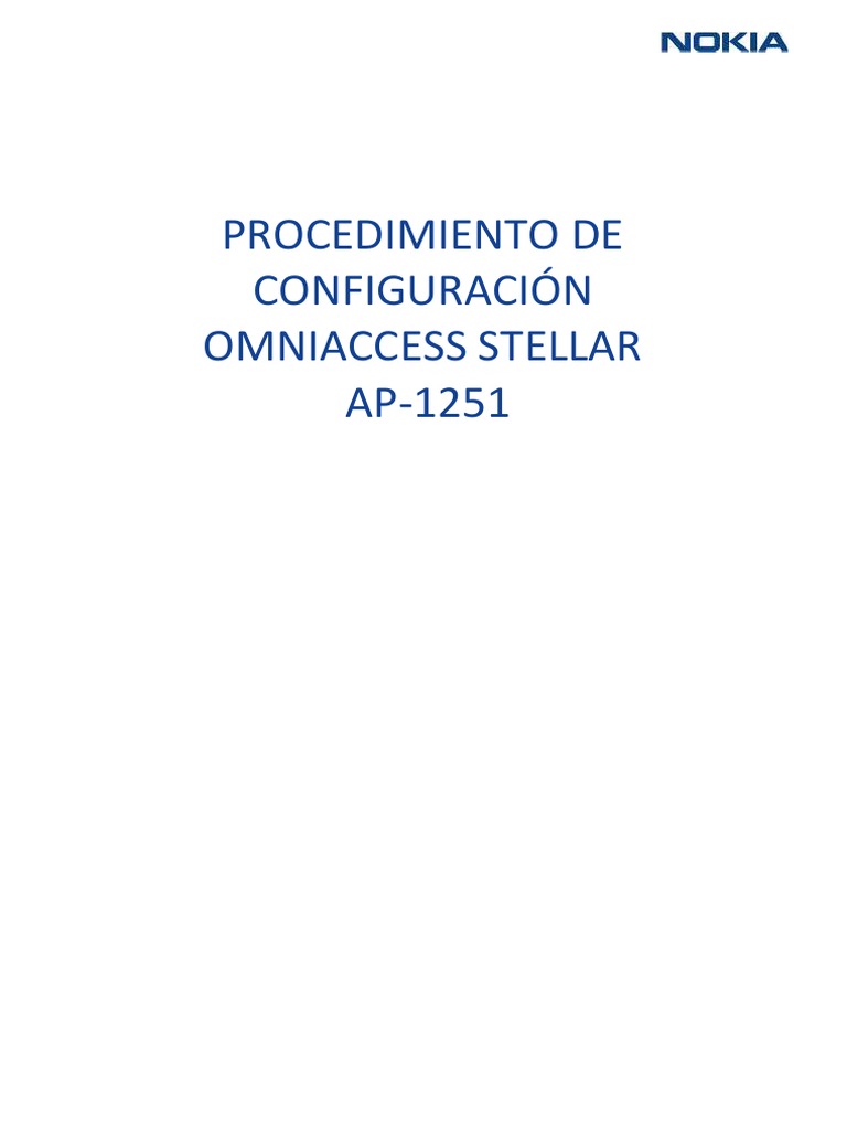Procedimiento Configuracion OmniAccess AP-1251 | PDF | Telecomunicaciones | Protocolos de ...