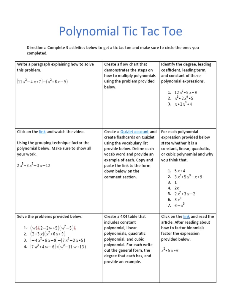 Tic Tac Toe Polynomials | PDF | Polynomial | Theoretical Computer Science