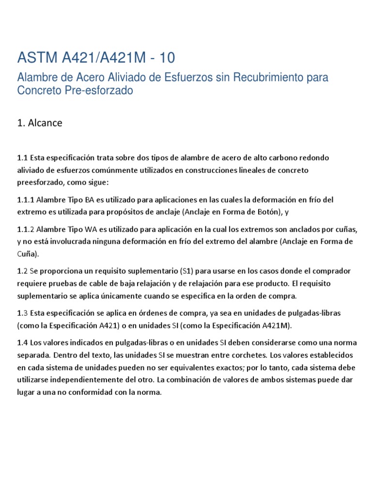 Astm A421 | Descargar gratis PDF | Acero