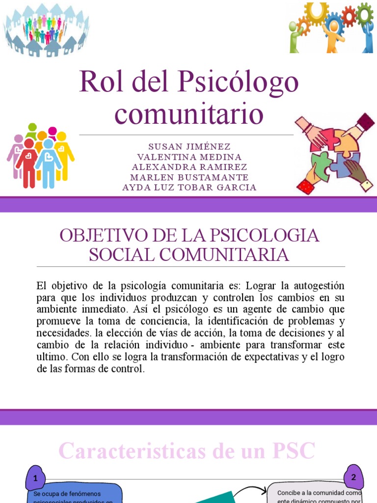 Psicología Comunitaria: Rol y Objetivos | PDF | Sicología | Psicología ...