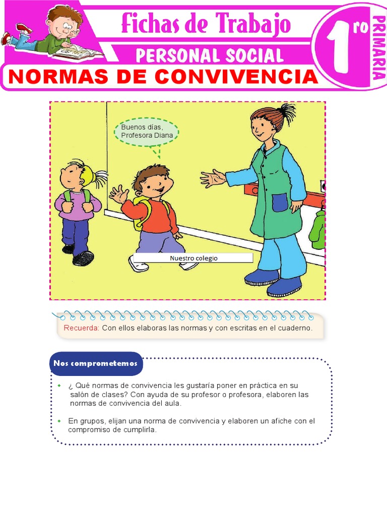 Normas de Convivencia para Pimer Grado de Primaria | PDF